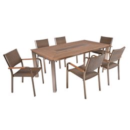 Garden Pleasure Gartenm&ouml;belset 'Florence' f&uuml;r 6 Personen Aluminium
