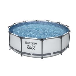Bestway Aufstellpool 'Steel Pro Max ' grau/wei&szlig; &Oslash; 366 x 100 cm, Komplett-Set