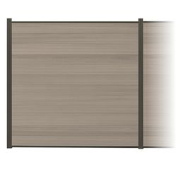 Elephant Zaun-Komplettset 'Roma Line' WPC schilf mit Pfosten anthrazit zum Aufschrauben 751 x 180 cm