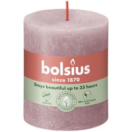 bolsius Stumpenkerze 'Rustik' ros&eacute; duftneutral &Oslash; 6,8 x 8 cm