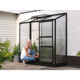 Vitavia Anlehngew&auml;chshaus 'Ida 1300' 192 x 65 cm mit 4 mm Hohlkammerplatten schwarz