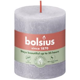 bolsius Stumpenkerze 'Rustik' lavendelfarben duftneutral &Oslash; 6,8 x 8 cm