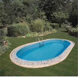 GRE Einbaupool-Set 'Madagascar' blau/wei&szlig; oval 600 x 320 x 150 cm