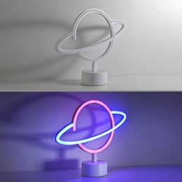 Just Light LED-Neonbild 'Saturn' 1 W 1 lm &Oslash; 8,5 x 24 cm