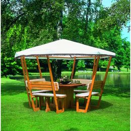 Promadino Pavillon 'Rosenheim' Holz wei&szlig; 304 x 213 x 304 cm