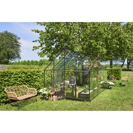 HALLS Gew&auml;chshaus 'Qube+ 812' 251 x 374,6 cm mit 3 mm Sicherheitsglas schwarz
