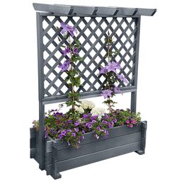 Promadino Rankkasten mit Pergola grau 112 x 139 x 65 cm