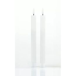 Schlaraffenland LED-Kerze 'Novita' wei&szlig; &Oslash; 2,2 x 21,5 cm 2 St&uuml;ck