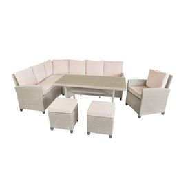 Bellavista Loungem&ouml;belset 'Prato' Stahl beige 6-teilig