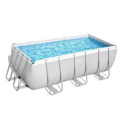 Bestway Aufstellpool 'Power Steel ' grau/wei&szlig; 412 x 201 x 122 cm, Komplett-Set