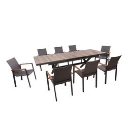 Garden Pleasure Gartenm&ouml;belset 'Rana/Davina' f&uuml;r 8 Personen Aluminium