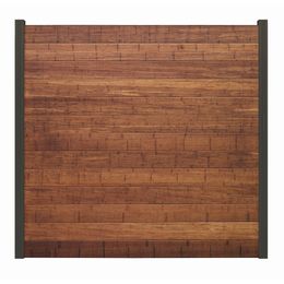 Elephant Zaun-Komplettset 'Batu Line' Bambus mit Pfosten anthrazit zum Einbetonieren 981 x 180 cm