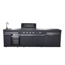 Buschbeck Outdoork&uuml;che 'King Range' schwarz 282 x 58 x 112 cm