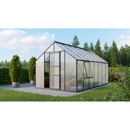 Vitavia Gew&auml;chshaus 'Meridian 1 11500' 254,4 x 441 cm mit 4 mm Hohlkammerplatten schwarz
