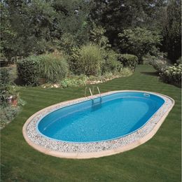 GRE Einbaupool-Set 'Madagascar' blau/wei&szlig; oval 700 x 320 x 150 cm