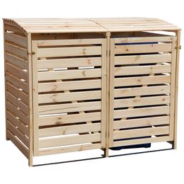Promadino M&uuml;lltonnenbox 'Vario III' naturfarben 148 x 92 x 122 cm
