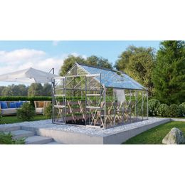 Vitavia Gew&auml;chshaus 'Meridian 2 9900' 254,4 x 378,8 cm mit 3 mm Sicherheitsglas aluminiumfarben