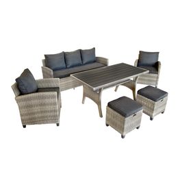 Bellavista Loungem&ouml;belset 'Prato' Aluminium dunkelgrau 6-teilig