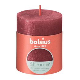 bolsius Stumpenkerze 'Special-Rustik' rot duftneutral &Oslash; 6,8 x 8 cm