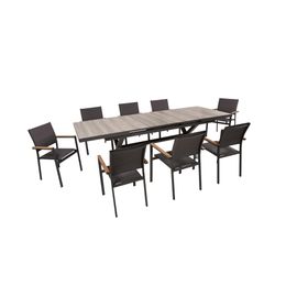 Garden Pleasure Gartenm&ouml;belset 'Rana/Davina' f&uuml;r 8 Personen Aluminium