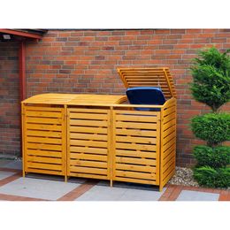 Promadino M&uuml;lltonnenbox 'Vario III' braun 92 x 219 x 122 cm