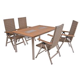 Garden Pleasure Gartenm&ouml;belset 'Florence' f&uuml;r 4 Personen Aluminium