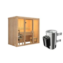 Karibu Systemsauna 'Solara 2' naturbelassen 3,6 kW Ofen 216 x 122 x 198 cm