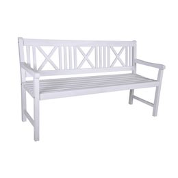 Garden Pleasure Gartenbank 'Malm&ouml;' 3-Sitzer Eukalyptusholz wei&szlig; 154 x 89 x 59 cm