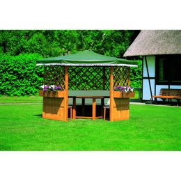 Promadino Pavillon 'Marburg' Holz gr&uuml;n 309 x 211 x 309 cm