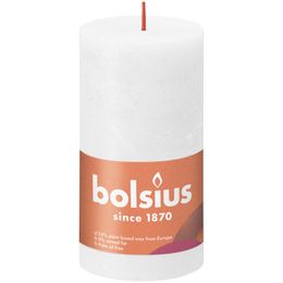 bolsius Stumpenkerze 'Rustik' wei&szlig; duftneutral &Oslash; 6,8 x 13 cm