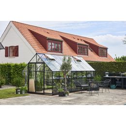 HALLS Gew&auml;chshaus 'Qube+ 816' 251 x 498 cm mit 3 mm Sicherheitsglas schwarz
