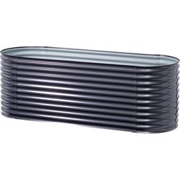 Hochbeet 'Welle' silberfarben 240 x 82 x 80 cm
