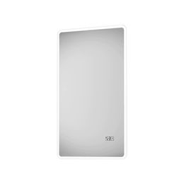 DSK LED-Spiegel 'Silver Sunshine 2.0' mit Uhr 45 x 70 cm