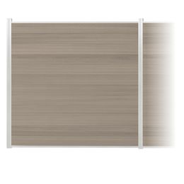 Elephant Zaun-Komplettset 'Roma Line' WPC schilf mit Pfosten eloxiert zum Aufschrauben 565 x 180 cm