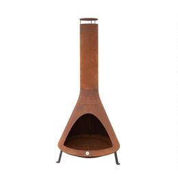 WESTMANN Gartenkamin rostfarben Cortenstahl 70 x 70 x 160 cm