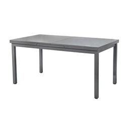 Bellavista Gartentisch 'Boston' ausziehbar Aluminium/Sicherheitsglas 90 x 75 x 160/210 cm