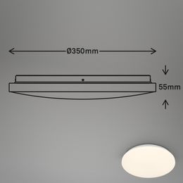 Brilo LED-Baddeckenleuchte 24 W 1300 lm warmwei&szlig; &Oslash; 27 x 6,5 cm