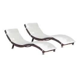 Garden Pleasure Sonnenliegen-Set 'Caracas' hellgrau 2-teilig