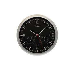 Quarz-Wanduhr schwarz mit Klimastation &Oslash; 25 cm