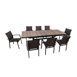 Garden Pleasure Gartenm&ouml;belset 'Rana/Elena' f&uuml;r 8 Personen Aluminium
