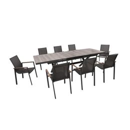 Garden Pleasure Gartenm&ouml;belset 'Rana/Silea' f&uuml;r 8 Personen Aluminium