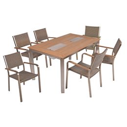 Garden Pleasure Gartenm&ouml;belset 'Florence' f&uuml;r 6 Personen Aluminium