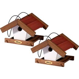 Dobar Vogelhaus "Herbstfr&uuml;chte" im 2er-Set, Vogelfutterh&auml;user zum Aufh&auml;ngen, 22,5x21x16 cm