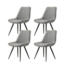 HTI-Living Esszimmerstuhl Astrid 4er-Set Kunstleder Grau