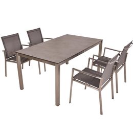 Garden Pleasure Gartenm&ouml;belset 'Sienna' f&uuml;r 6 Personen Edelstahl