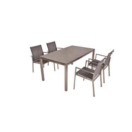 Garden Pleasure Gartenm&ouml;belset 'Sienna' f&uuml;r 4 Personen Edelstahl