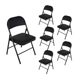 HTI-Living Klappstuhl Kunstleder Gestell Schwarz 6er-Set
