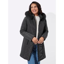 Casual Looks Damen Langjackeschwarz, Gr. 22, unifarben, 100% Polyester, Fellimitat:100% Polyester, Wattierung:100% Polyester, Jacken