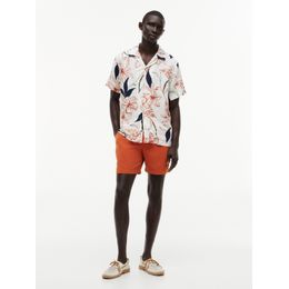 Tommy Hilfiger Herren Kurzarmhemd "LINEN RESORT PRT SS RF SHIRT"ivory petal, allover, Gr. XXL, Web, Obermaterial: 100% Leinen, Hemden, aus Leinen mit