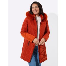 Casual Looks Damen Langjackerostrot, Gr. 21, unifarben, 100% Polyester, Fellimitat:100% Polyester, Wattierung:100% Polyester, Jacken